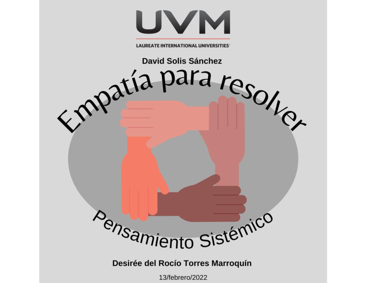 A#5DTM - empatia para resolver - SUPUESTOS El problema seleccionado es ...