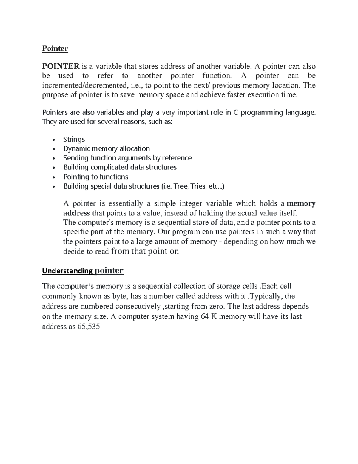 2 Sem C 5 Module 1 2 Sem Eng Pointer Pointer Is A Variable That