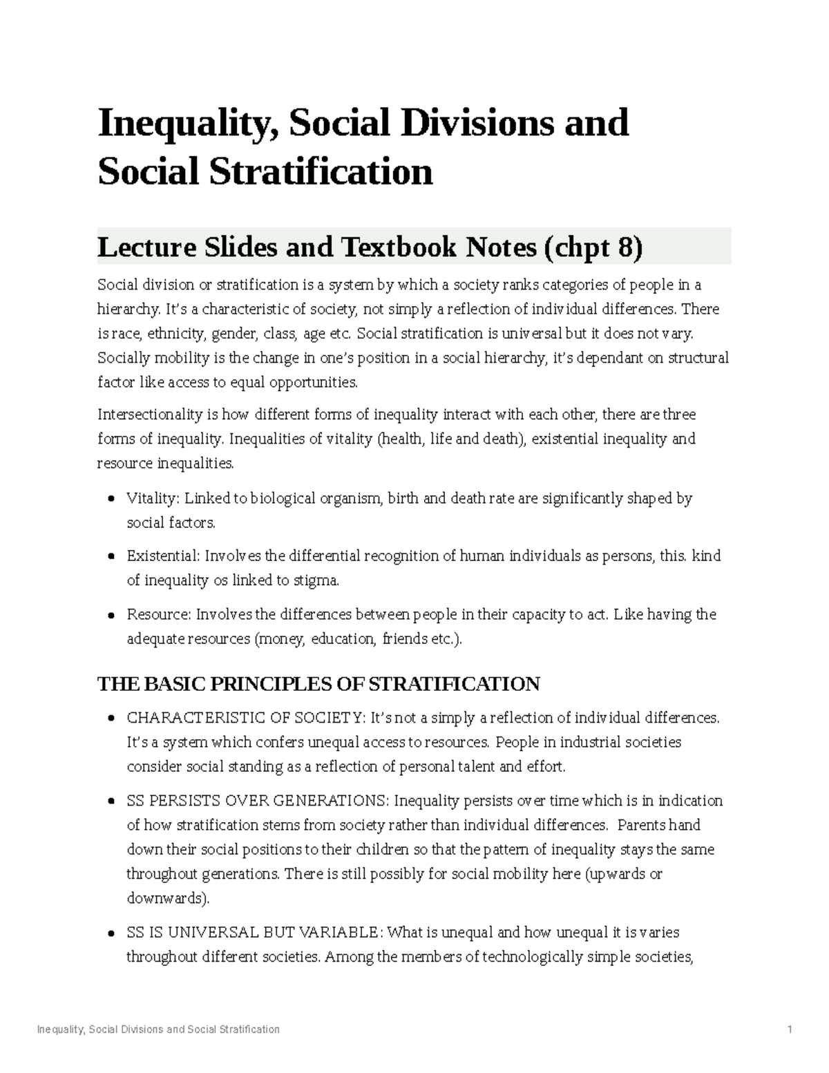 Social Stratification and Race Theory Summary - Inequality, Social ...