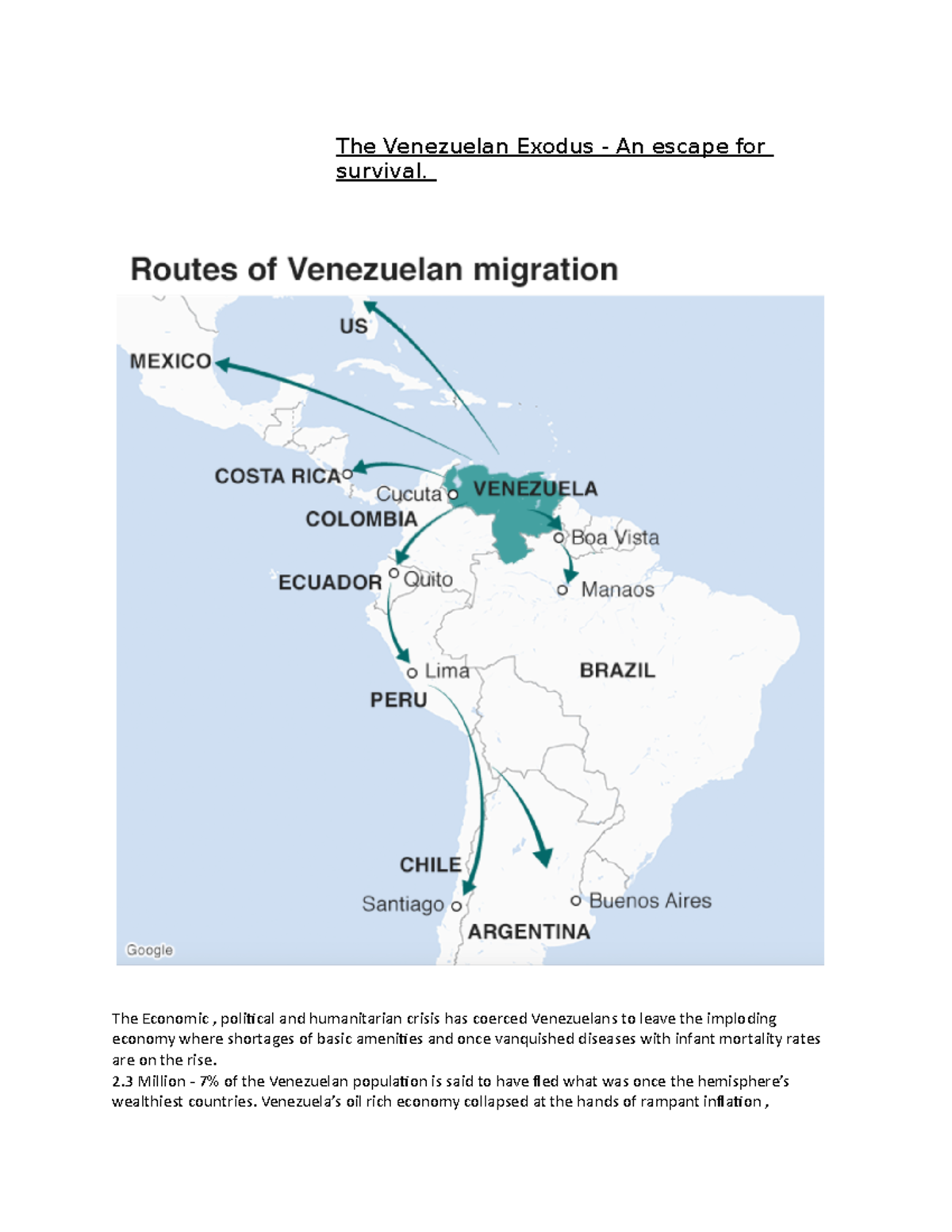 The Venezuelan crisis ; Study guide - The Venezuelan Exodus - An escape ...
