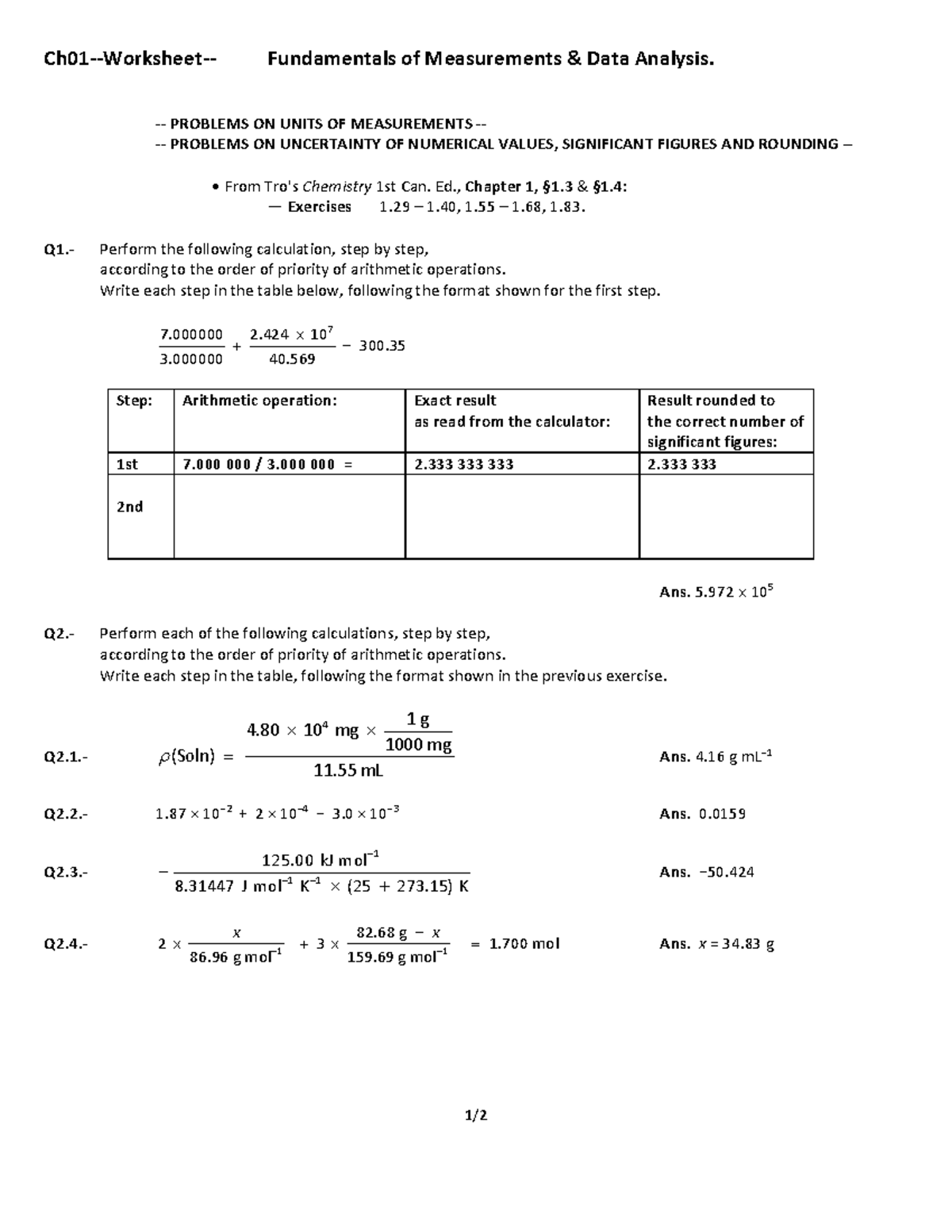 Ch01-Worksheet- Fundamentals of measurements - Fundamentals of ...