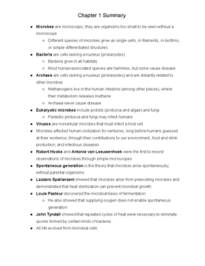 Chapter 10 Summary - Chapter 10 Summary Bacteria and archaea are two ...
