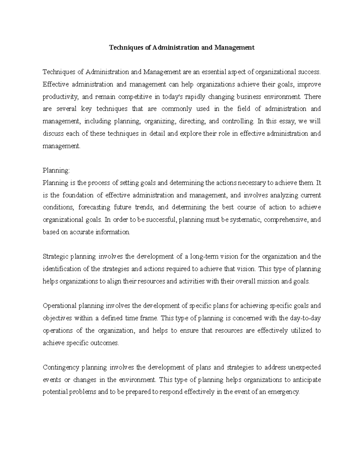 Techniques of Administration and Management - Techniques of ...