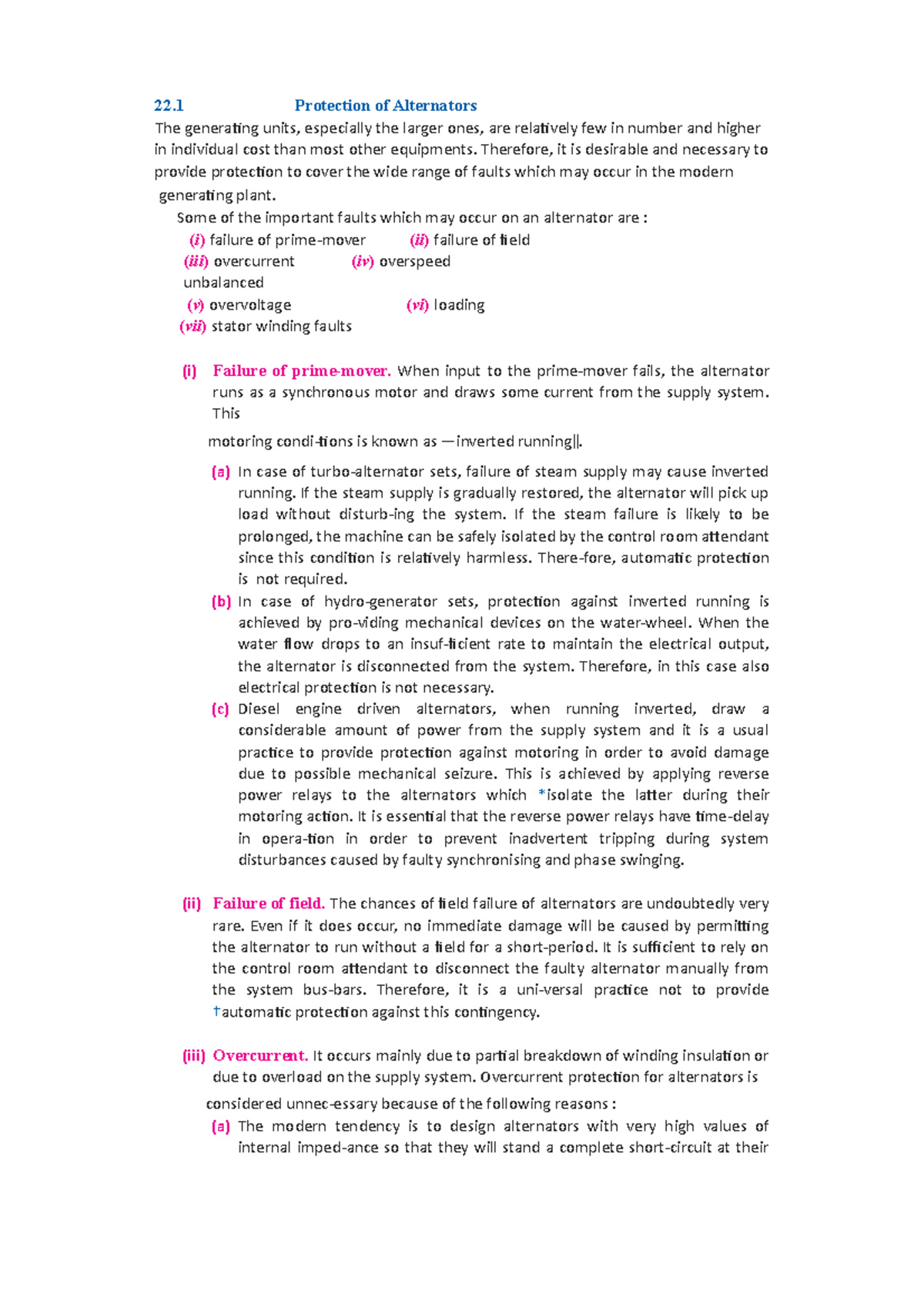 Protection of Alternators - Therefore, it is desirable and necessary to ...