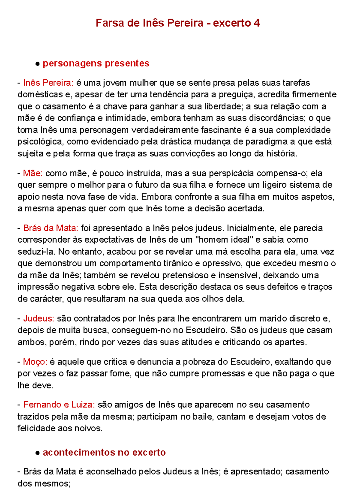Farsa de ines p. - excerto 4 - Farsa de Inês Pereira - excerto 4 ...