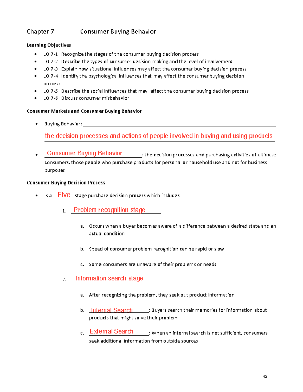 Pages from Ch Outlines 2016 MKT 300 7-8 - Consumer Buying Behavior ...