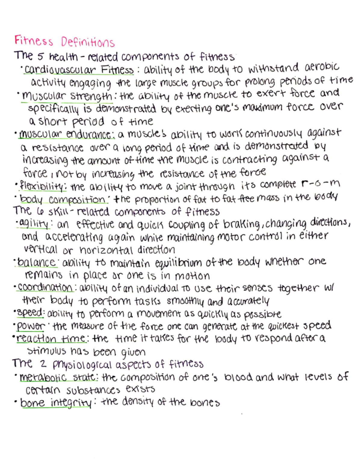 Fitness Definitions - Summary Physical Activity and Health - Top of ...