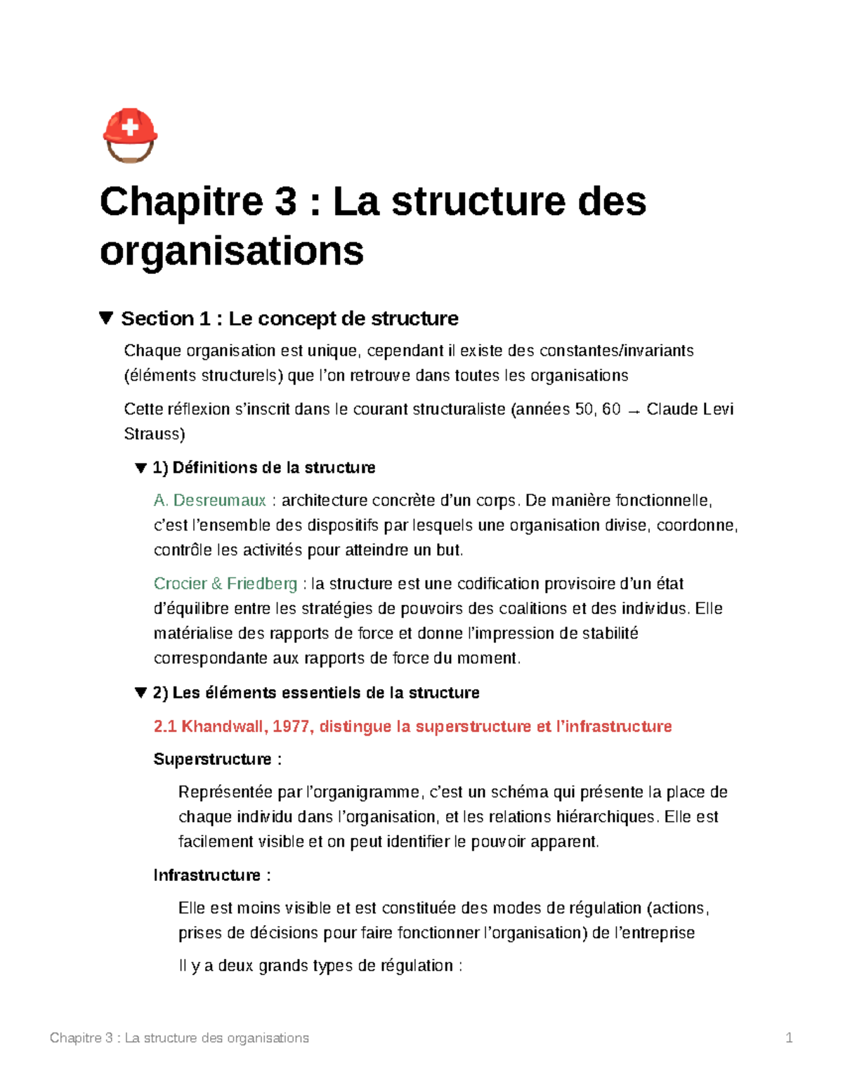 Chapitre 3 La structure des organisations - ⛑ Chapitre 3 : La structure ...