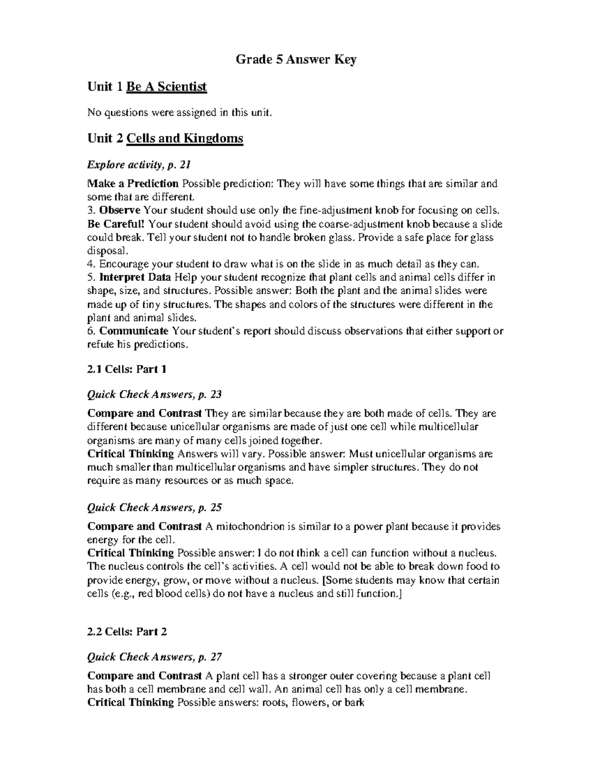 Resources for Cells and Kingdoms 3318745-1082019-64943-AM-389 - Grade 5 ...