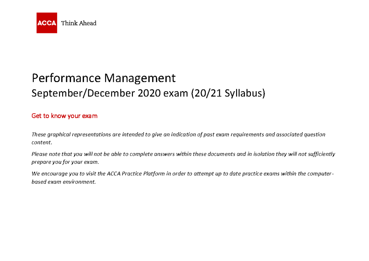 PM - Sep - Dec 20 - Performance Management September/December 2020 exam (20/21 Syllabus) Get to ...