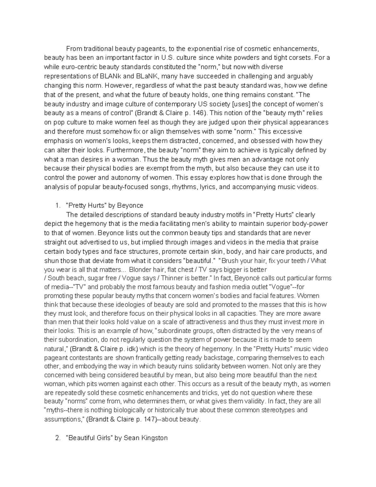 Linear Notes - class: AMST 205 professor: Karen Tongson This is the ...