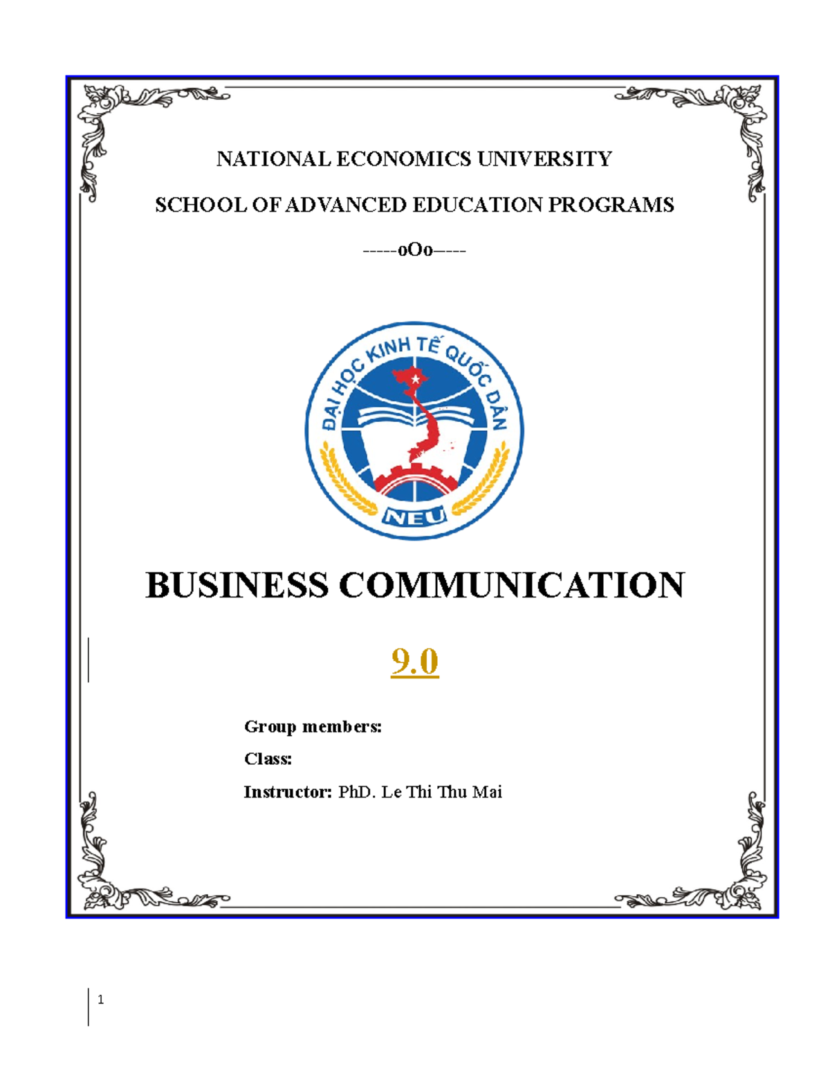 Sample- Report - homework - NATIONAL ECONOMICS UNIVERSITY SCHOOL OF ...