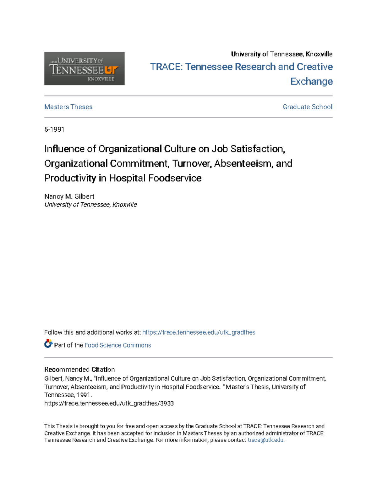 Influence of Organizational Culture on Job Satisfaction Organiza ...