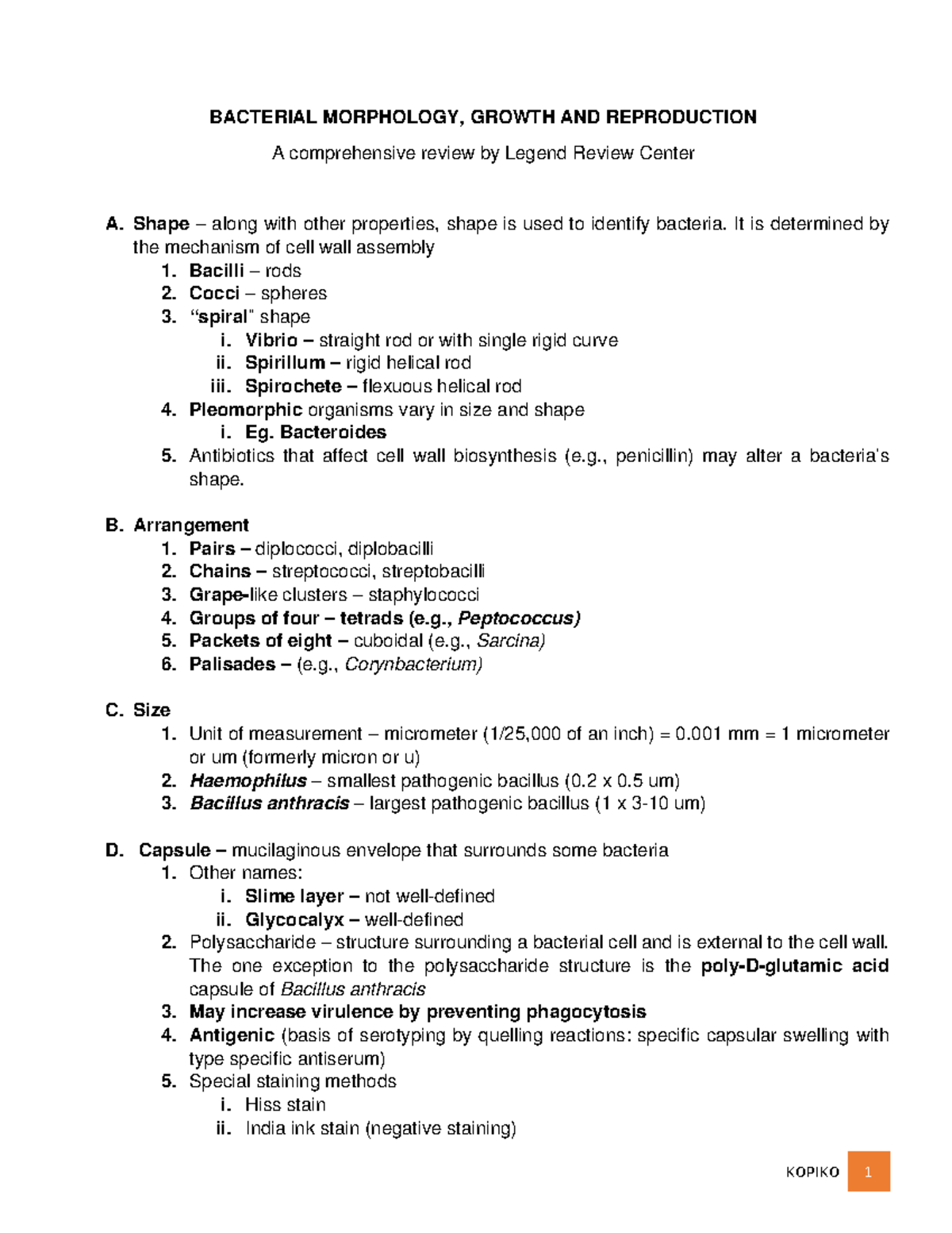 Introduction Structure Of Bacteria Bacteriology Notes