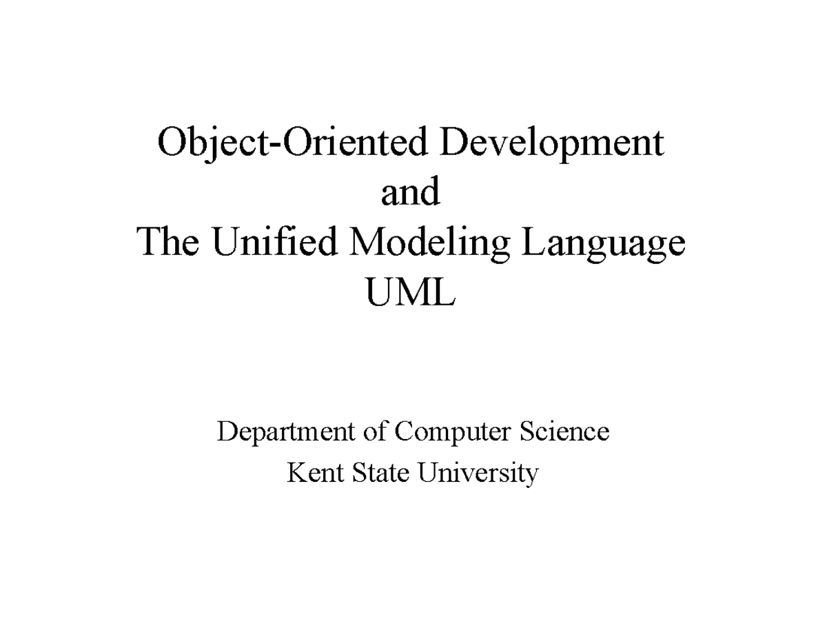 UML - Ch1 notes - Object-Oriented Development and The Unified Modeling ...