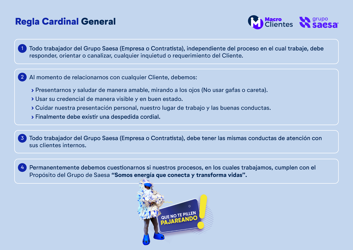 Reglas cardinales afiche - Regla Cardinal General Macro Clientes Al ...