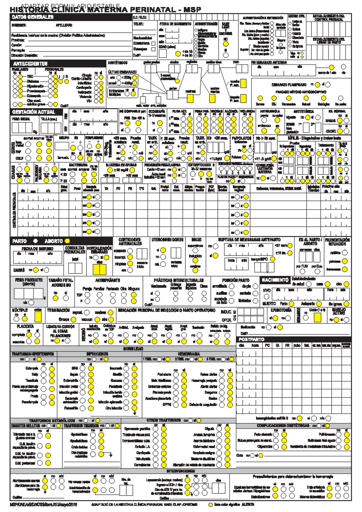 051 Formulario Materno Perinatal ( Enfermería PARA LA Salud DE LA Mujer ...