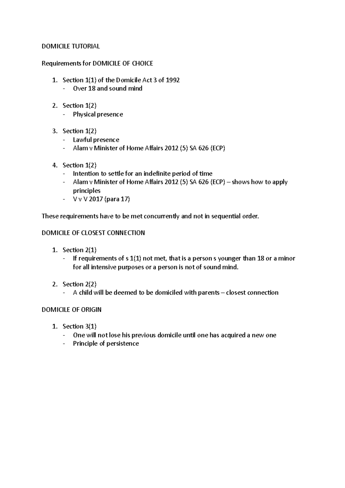 Domicile Tutorial - DOMICILE TUTORIAL Requirements for DOMICILE OF ...