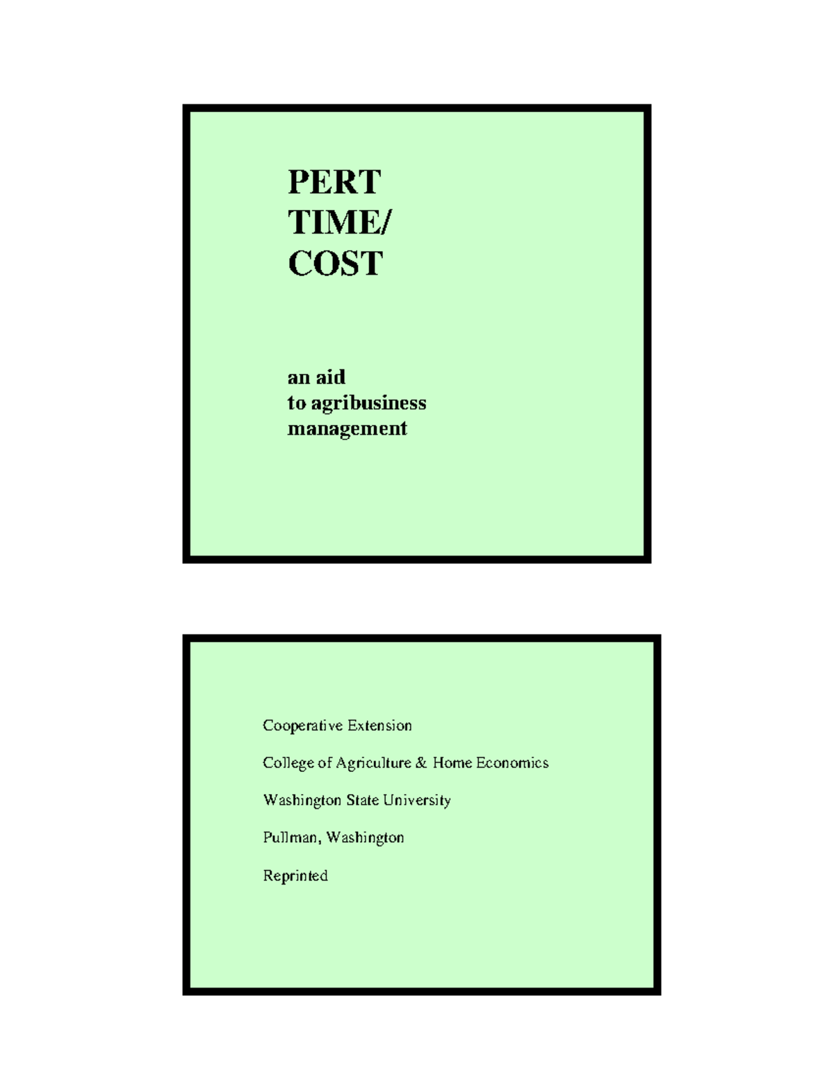 PERT-Time+Cost Manual - PERT TIME/ COST an aid to agribusiness ...