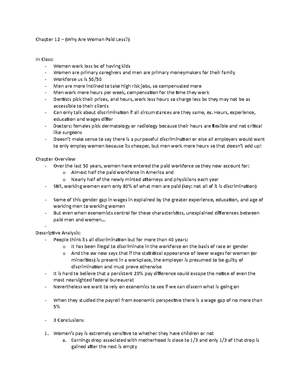 Chapter 12 ((Why) are women paid less) - Chapter 12 – (Why Are Woman ...