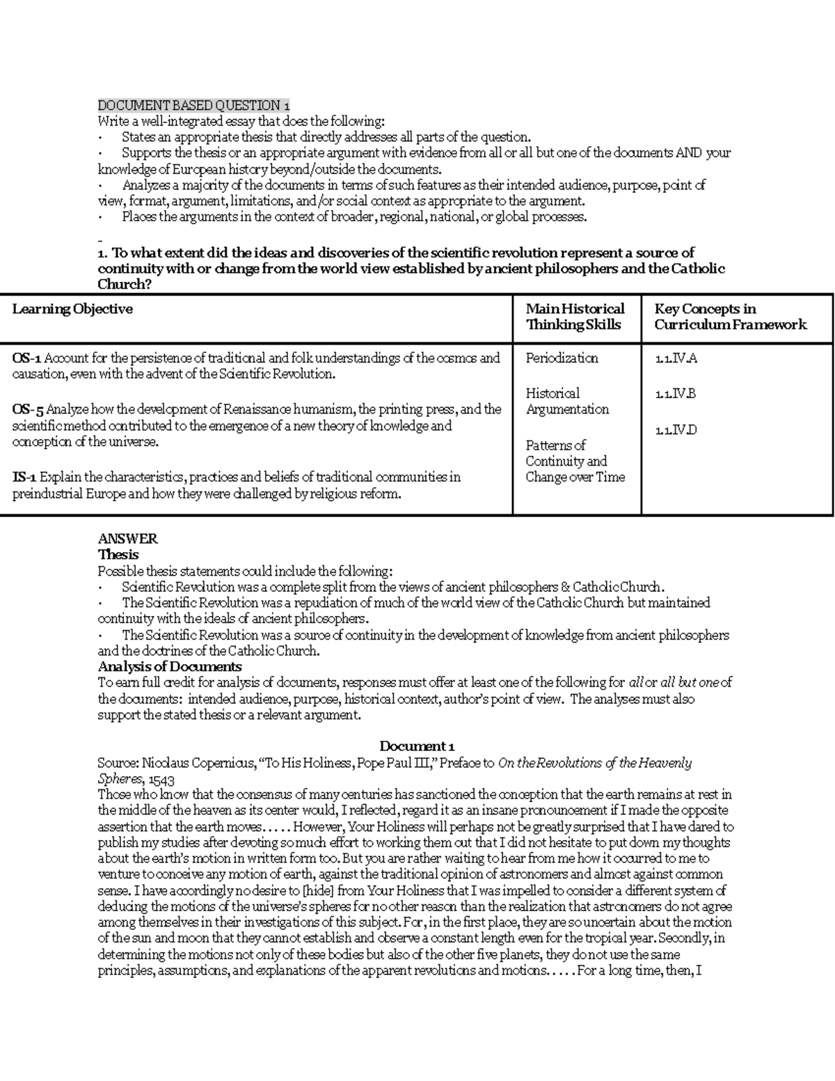 Dbq - discussion based questions - DOCUMENT BASED QUESTION 1 Write a ...