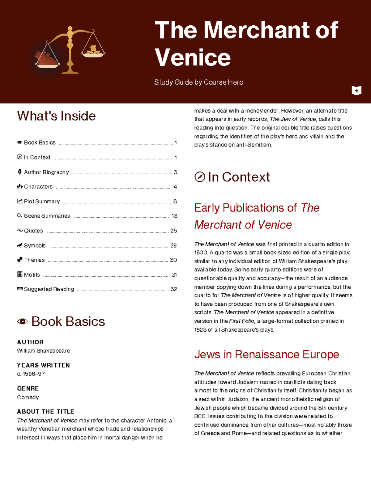 393157834 the merchant of venice - The Merchant of Venice Study Guide ...