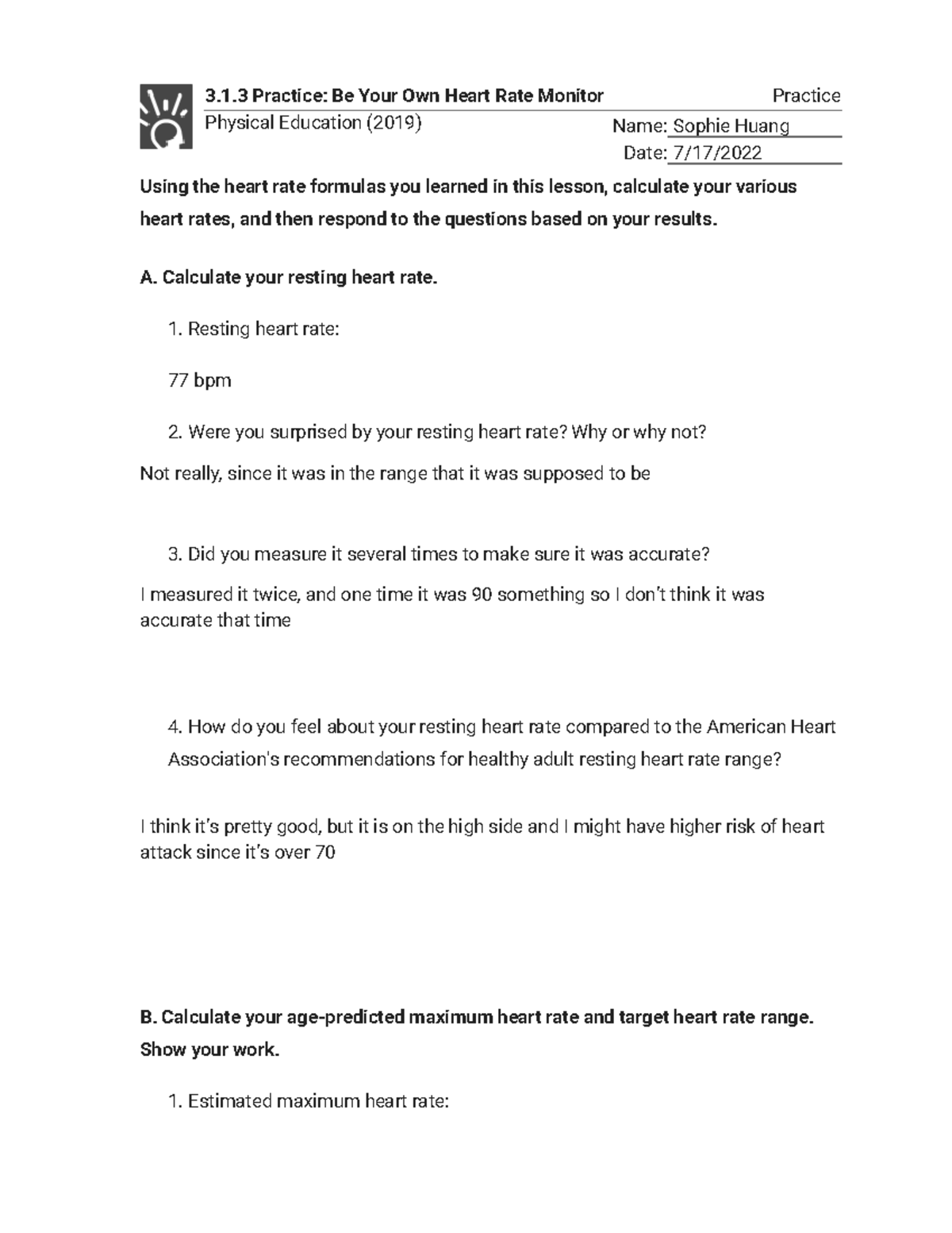 3.1.3 Practice - Be Your Own Heart Rate Monitor (Practice) - 3.1 ...
