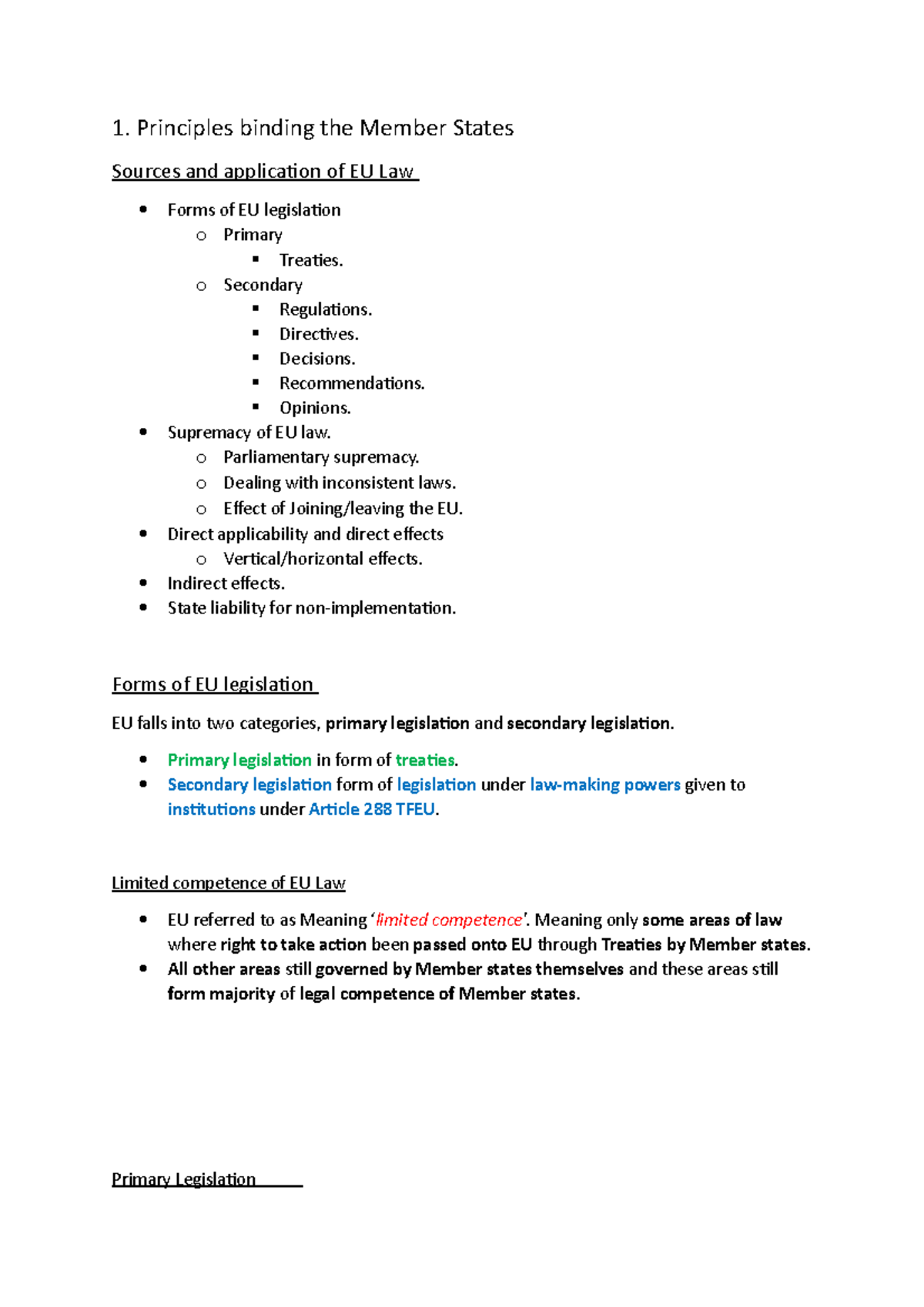 1. Principles binding the Member States - 1. Principles binding the ...