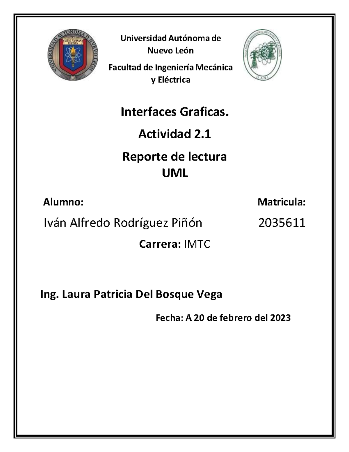 2.1 Interfaces Graficas UML - Universidad Autónoma de Nuevo León ...
