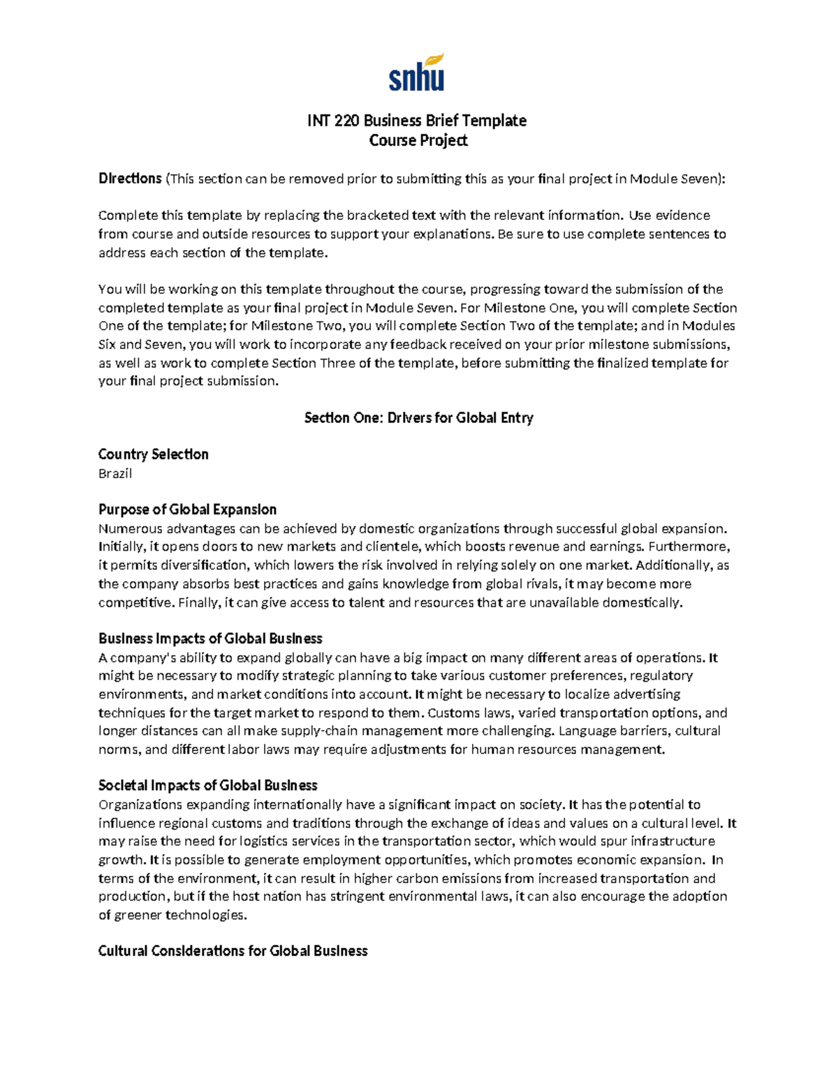 Module 5 Business Brief Milestone Two Shane Windley - INT 220 Business ...