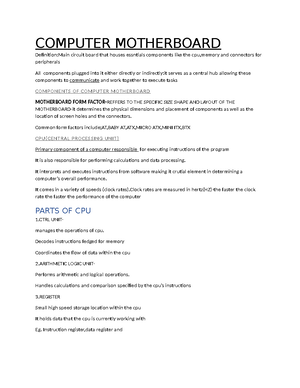 Computer organization notes - STRUCTURE OF COMPUTERS: Computer types ...