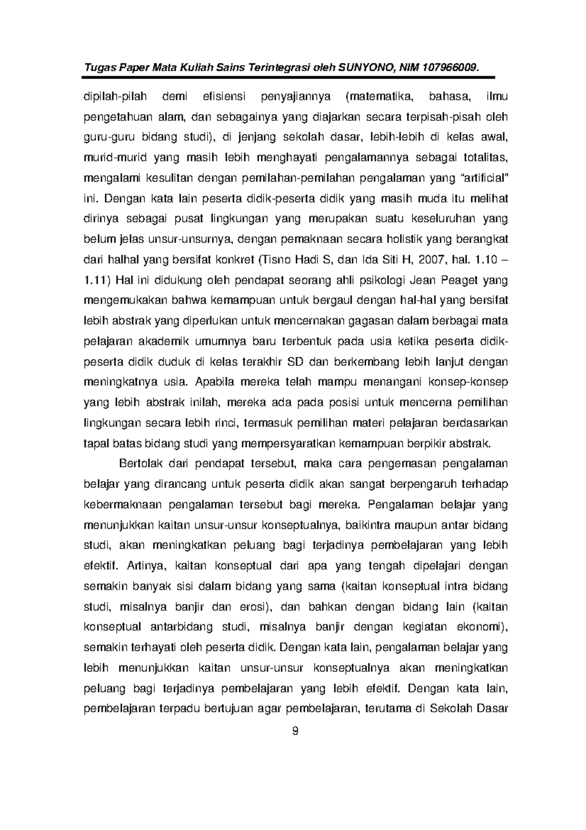 Tugas paper sains terintegrasi 9 657382 - Tugas Paper Mata Kuliah Sains ...
