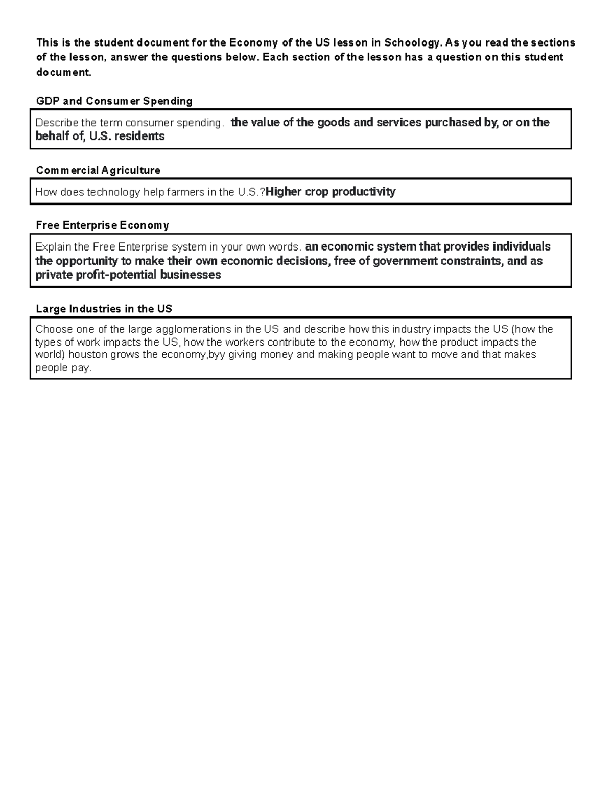 WG Economy+of+US - This is the student document for the Economy of the ...