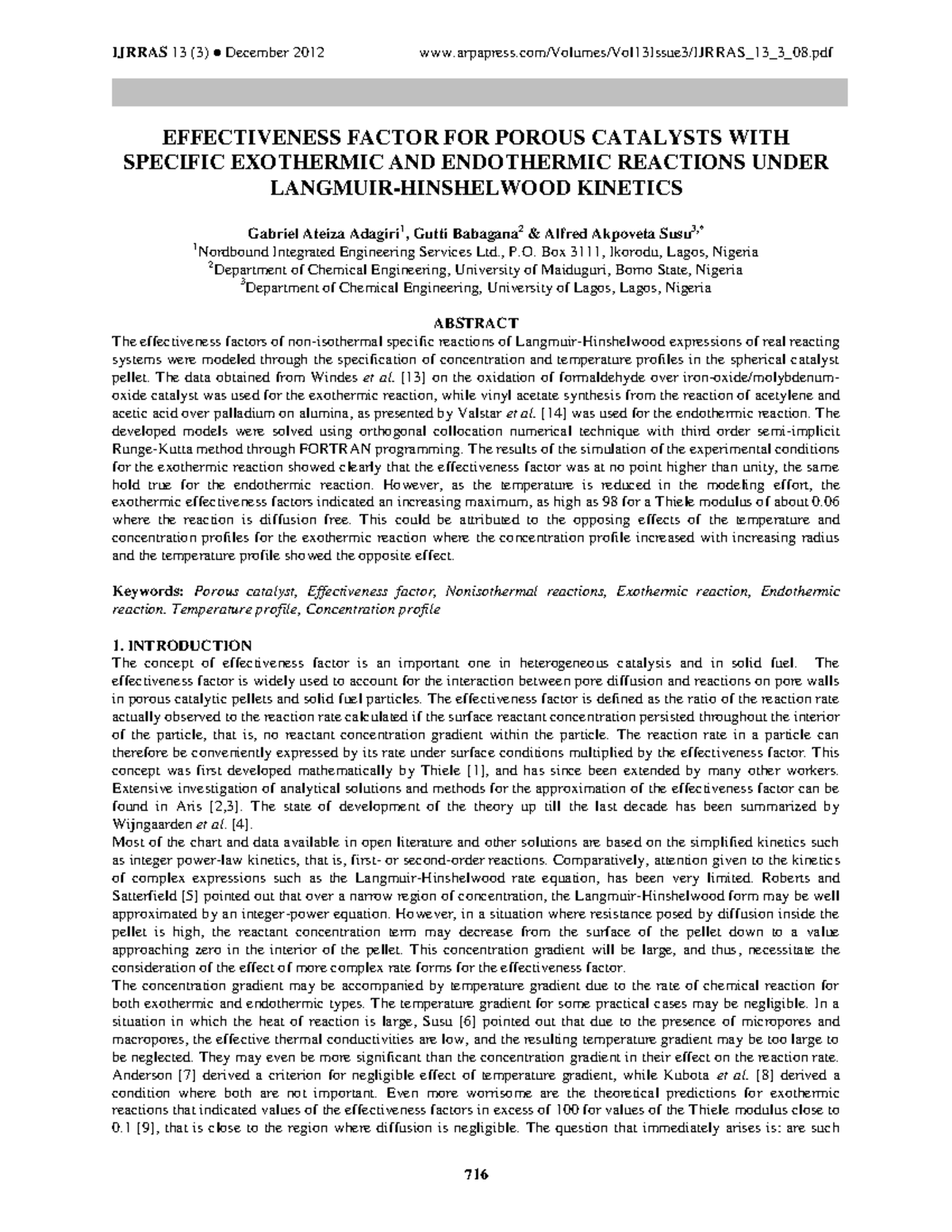 Random paper from whatsapp 2 - IJRRAS 13 (3) December 2012 - Studocu