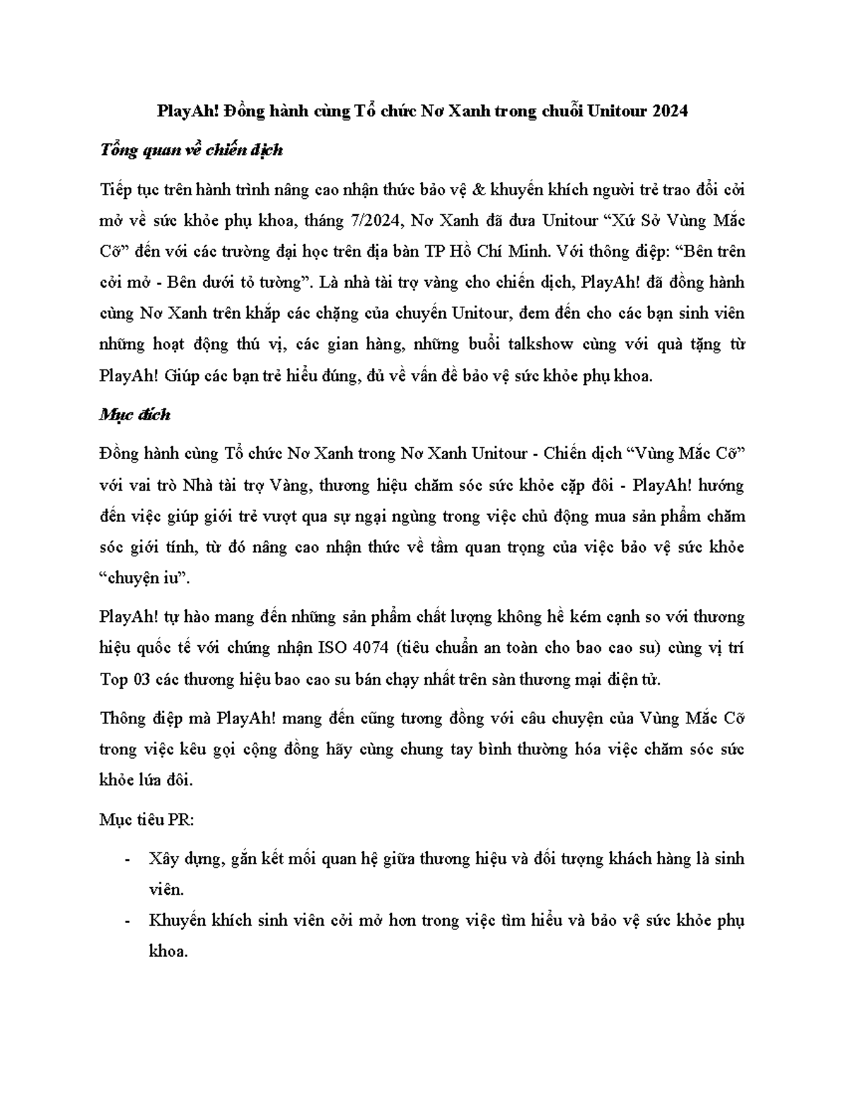 Nhóm 1 - Play Ah - playah! - PlayAh! Đồng hành cùng Tổ chức Nơ Xanh ...