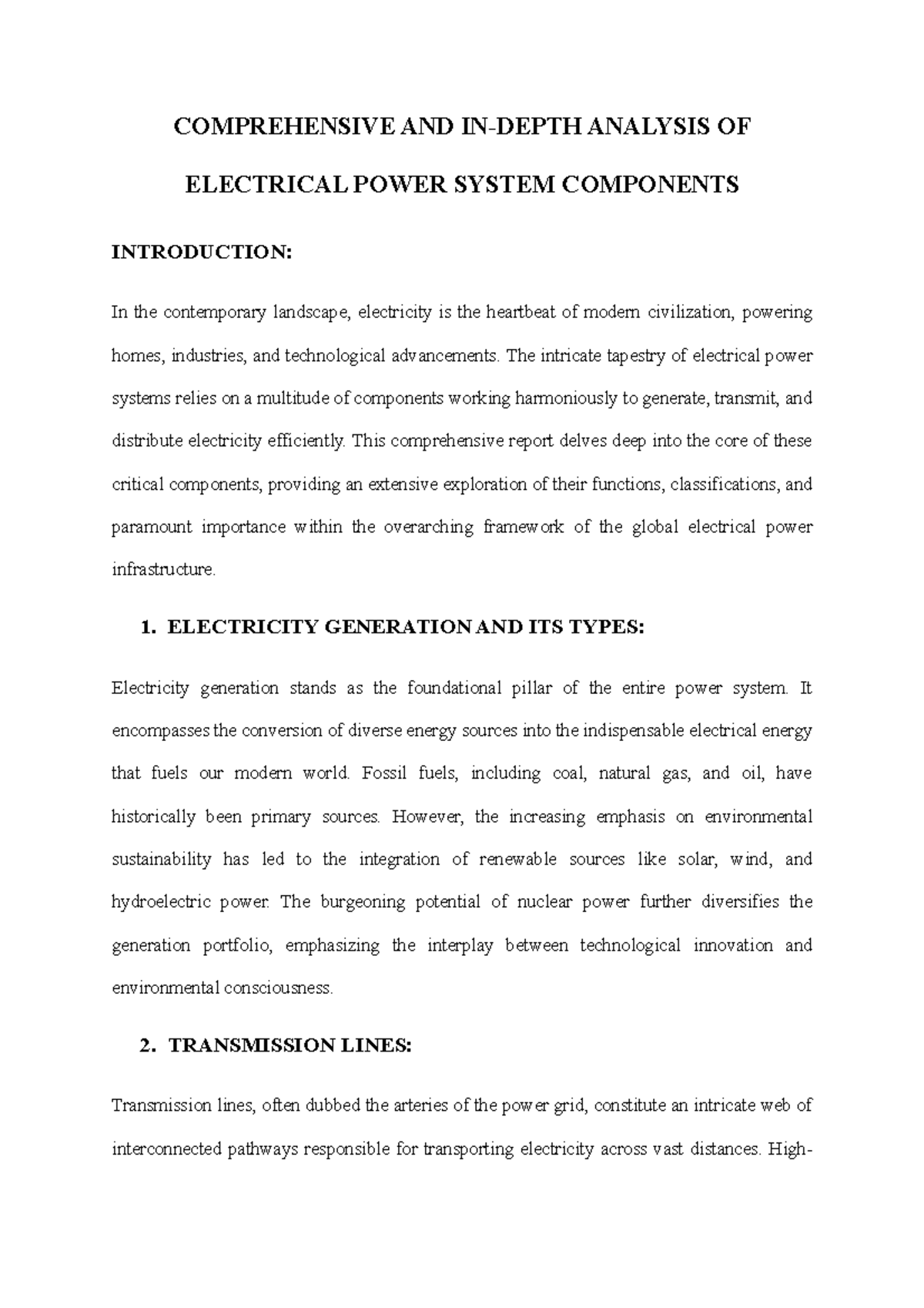 Report 1 - BASICS ELECTRICAL ENGINEERING - COMPREHENSIVE AND IN-DEPTH ...