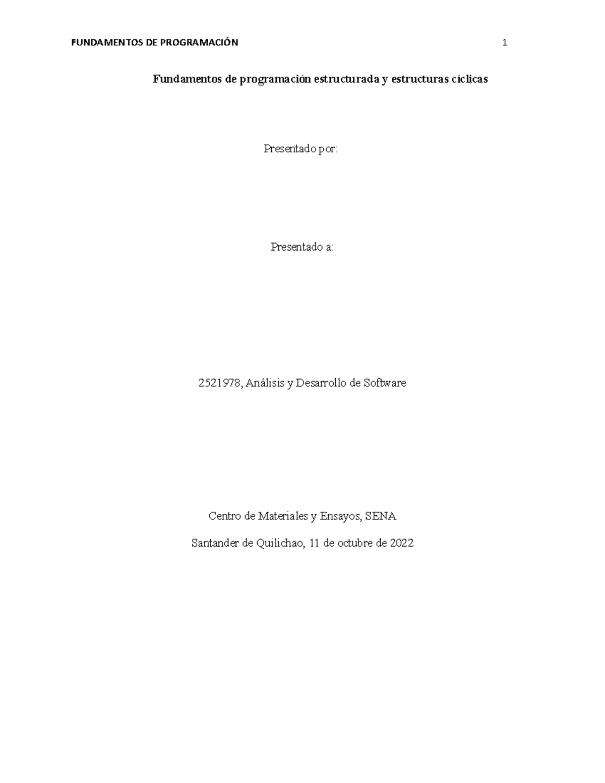 Fundamentos de programación - Fundamentos de programación estructurada y estructuras cíclicas ...