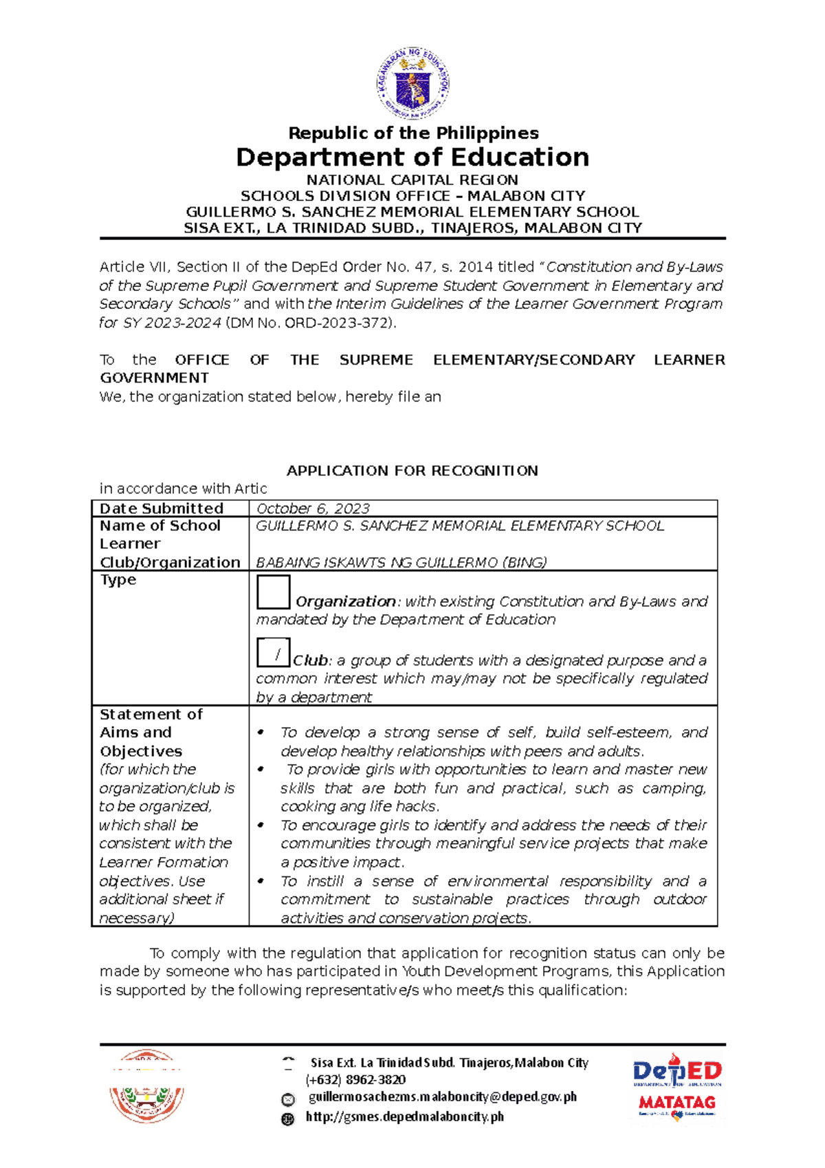 Application-FORM gsp - APPLICATION FORM - Republic of the Philippines ...