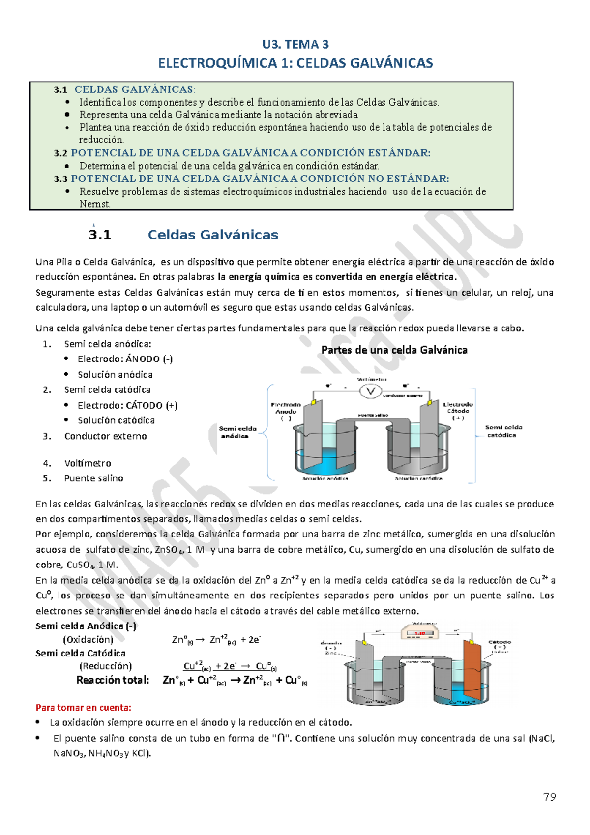 12 electroquimica 1 - fgga - U3. TEMA 3 ELECTROQUÍMICA 1: CELDAS GALVÁNICAS 3 CELDAS GALVÁNICAS ...
