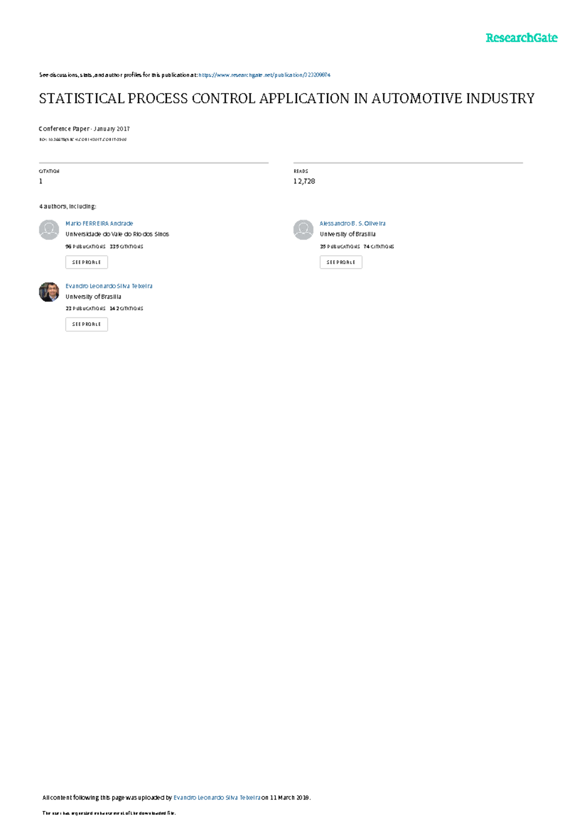 Statistical Process Control Application IN Automotive Industry - See ...