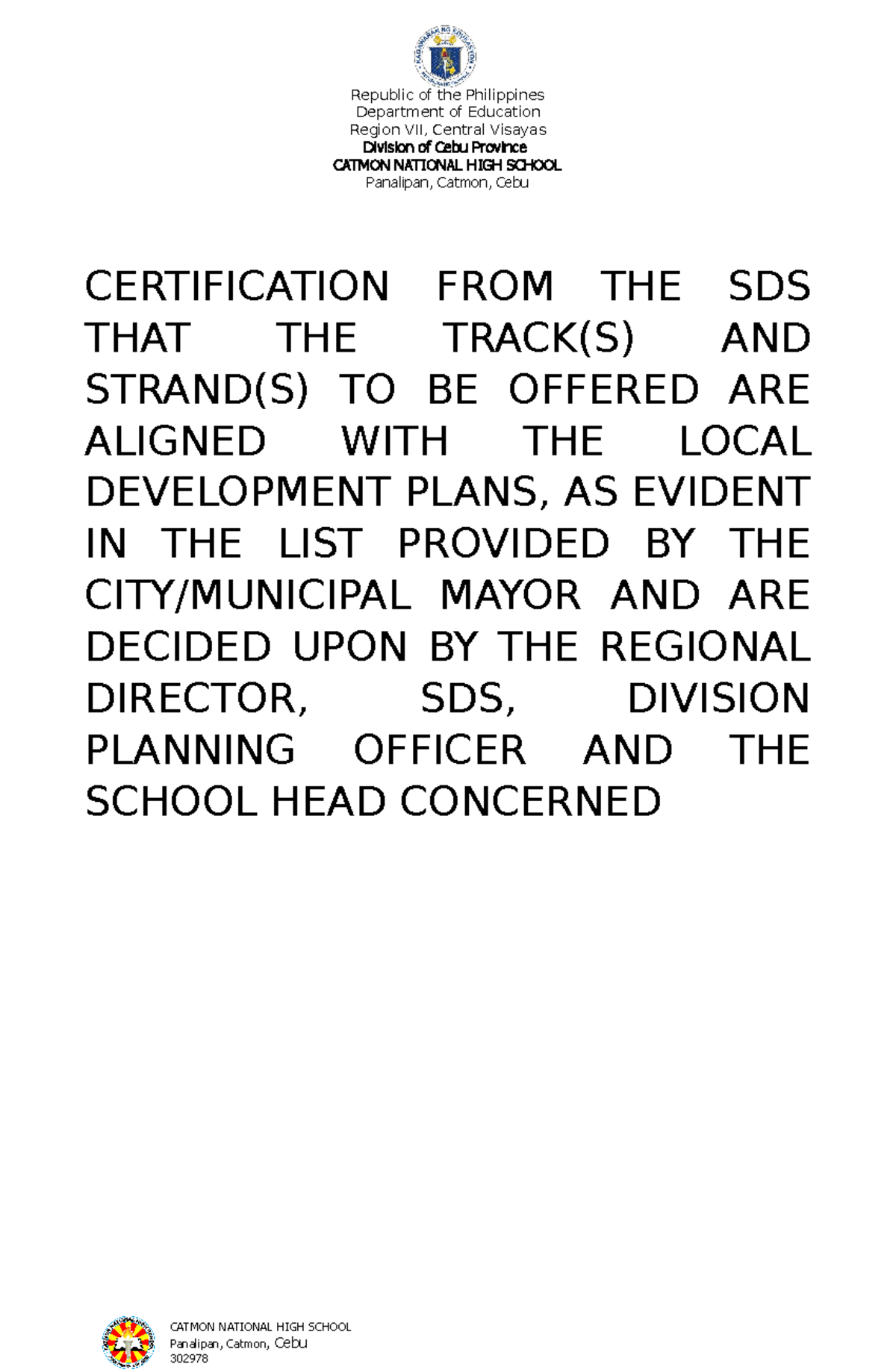 SHS Application Required Documents 13 - Department of Education Region ...