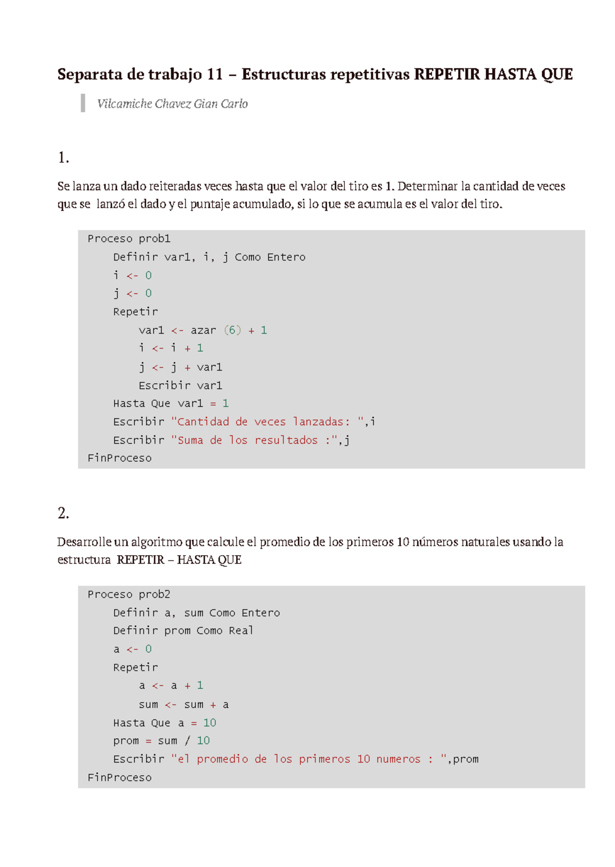 HW075 - Practice - Separata de trabajo 11 – Estructuras repetitivas ...