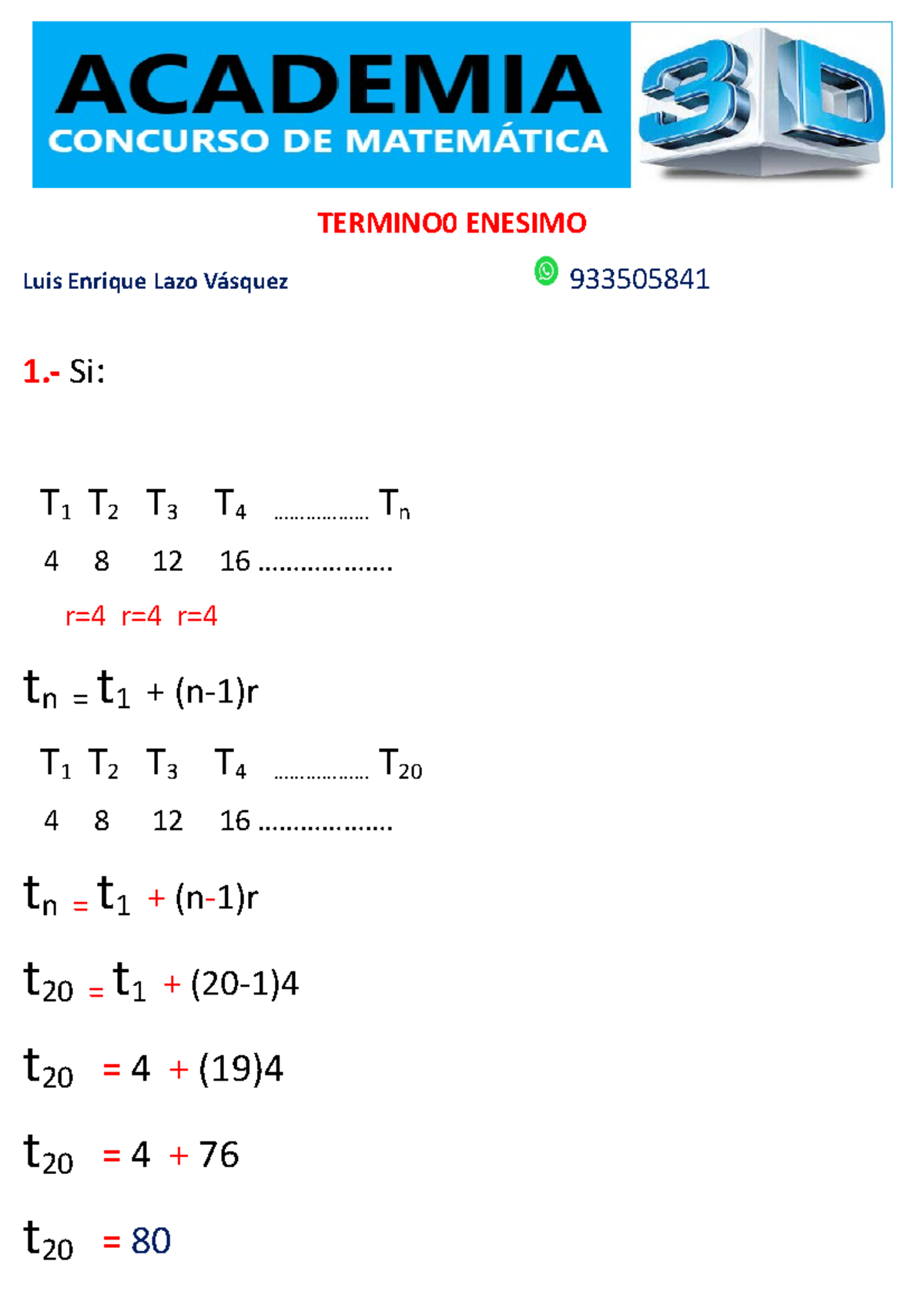 Termino 0 Enesimo 26 - matematica - TERMINO0 ENESIMO Luis Enrique Lazo ...