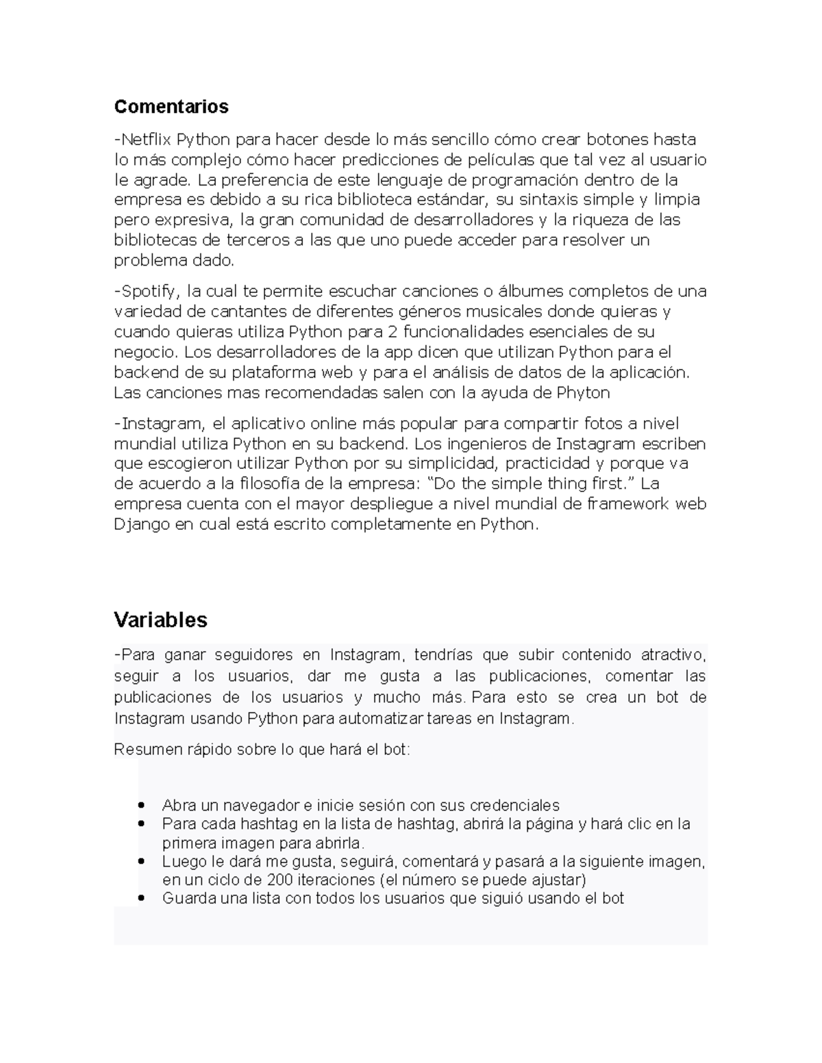 Comentarios y variables - Comentarios -Netflix Python para hacer desde lo más sencillo cómo ...
