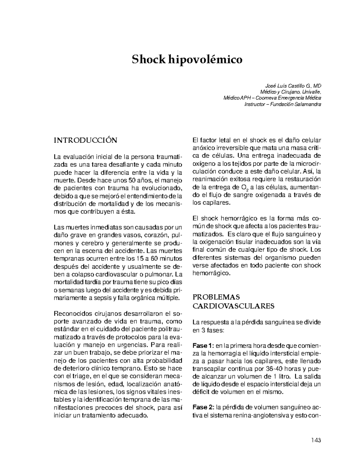 12 Shock Hipovolemico 143 a 152 - Shock hipovolÈmico José Luis Castillo ...