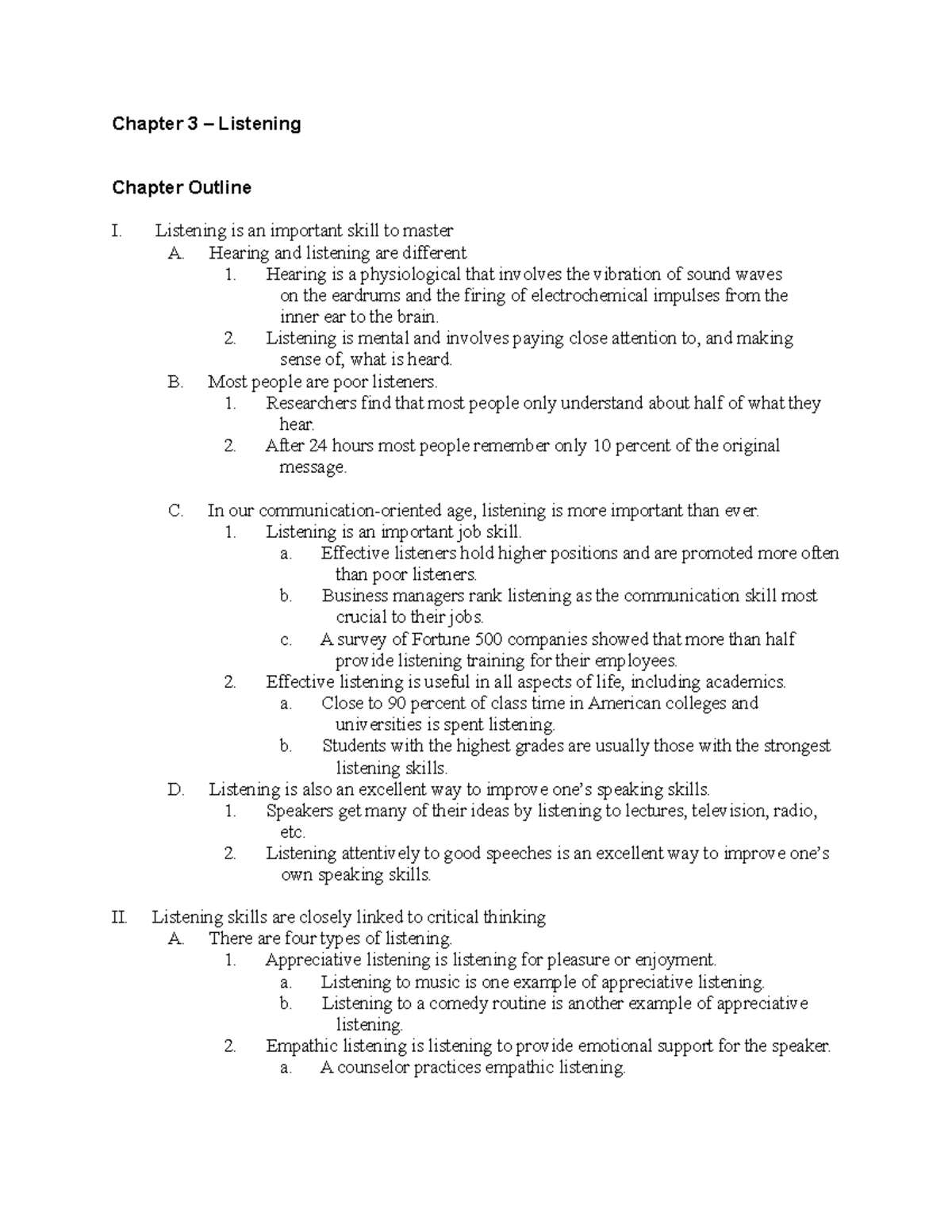 Chapter 3-Lucas - The Art of Public Speaking - Chapter 3 – Listening ...