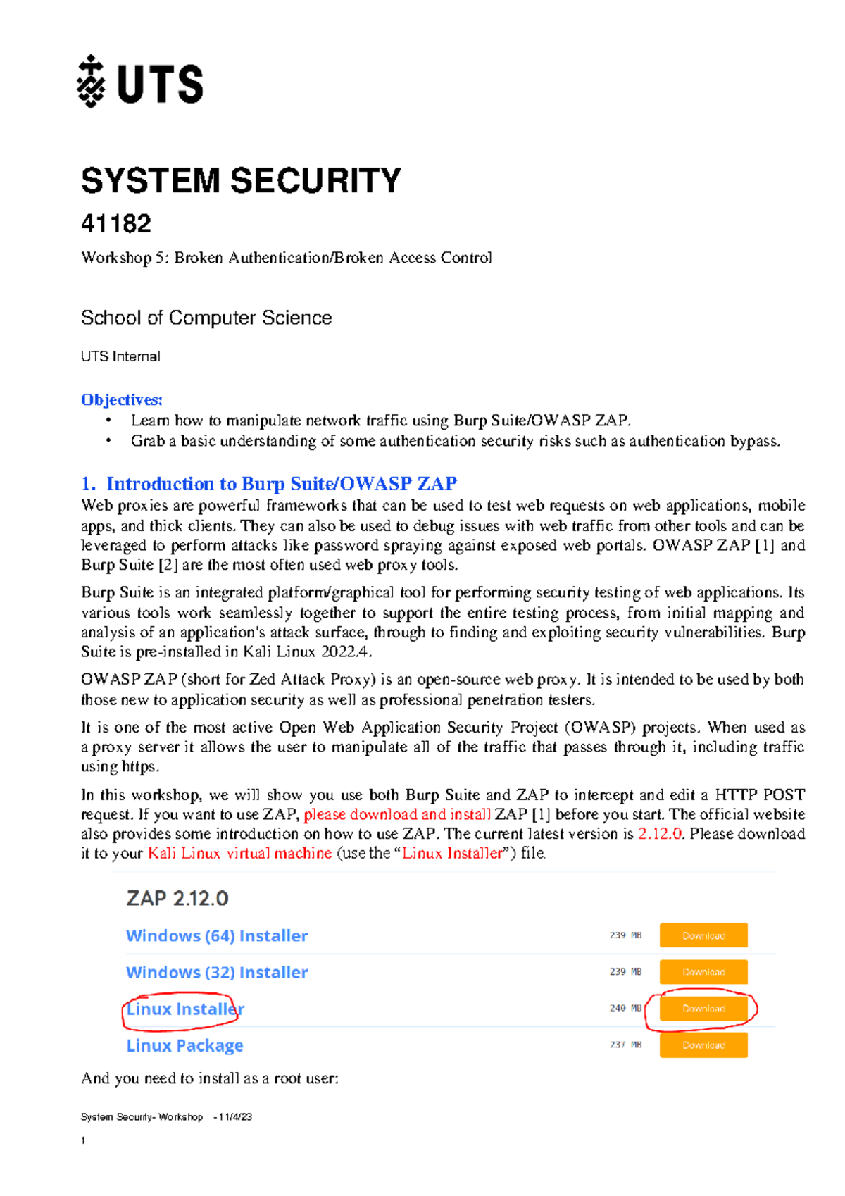 Workshop 5-Authentication flaws-20230411 - System Security- Workshop - 11/4/ SYSTEM SECURITY ...