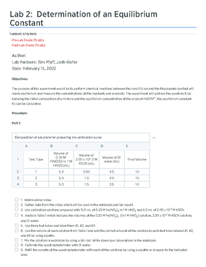 Lab 5 Kinetic Rate Law · Benchling - Lab 5 : Kinetic Rate Law Pre-Lab ...