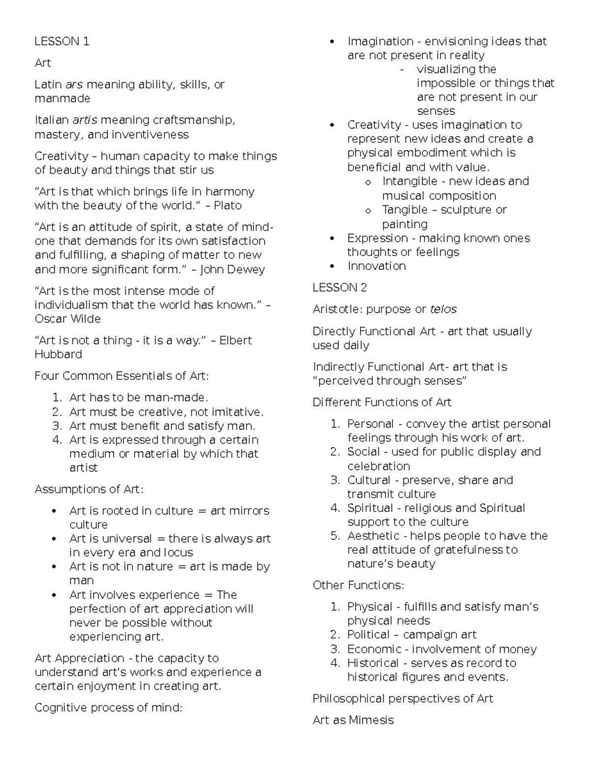 AAP - Summary Legal management - LESSON 1 Art Latin ars meaning ability ...