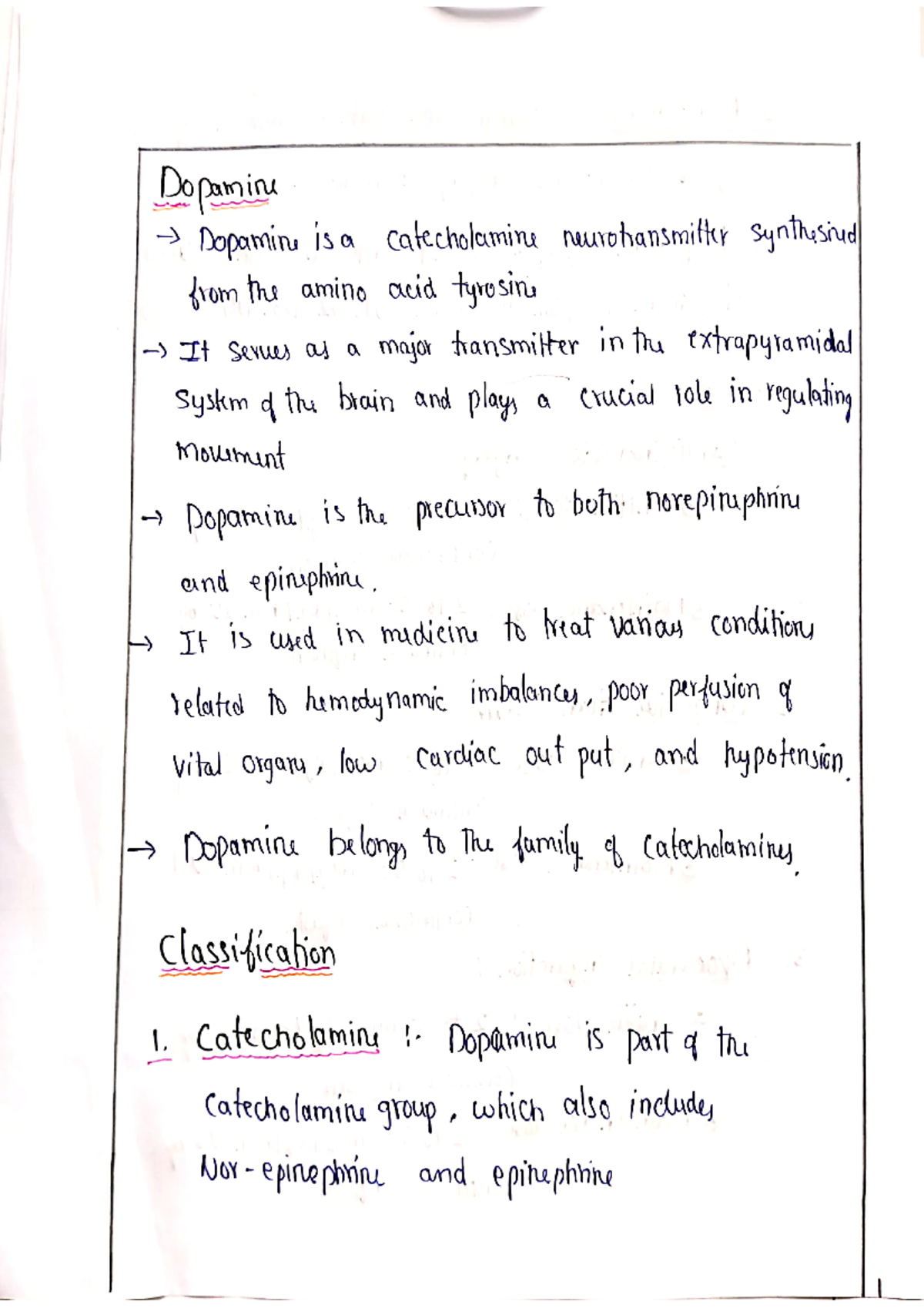 Dopamine drug presentation - Dopamine Dopamine is a catecholamine ...